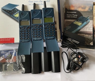 Rare Ericsson i888 World - 1998 GSM Mobile Phones - Joblot of 3 w ...