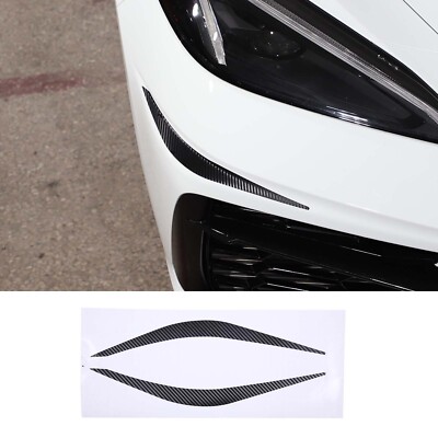 Carbon Style Car Front Bumper Angle Lip Sticker Kit For Corvette C8 ...