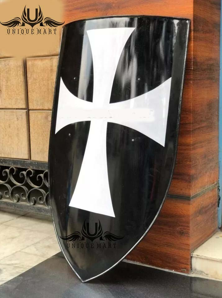 Medieval Hospitaller Armour Shield Battle Ready White Cross Warrior ...