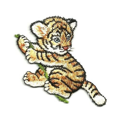 Tiger - Cub - Wild Animals - Safari - Zoo - Embroidered Iron On Patch ...