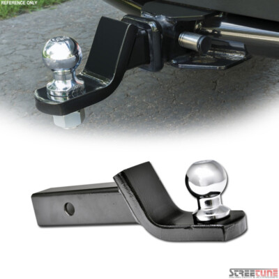 Black Loaded Ball Mount Kit W/Tow Towing Trailer Ball+Pin & Clip For 2 ...