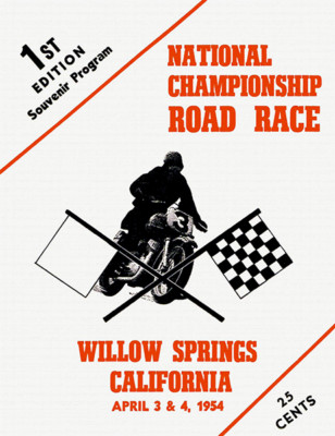 1954 Willow Springs National Championship Motorcycle Road Race - Poster ...