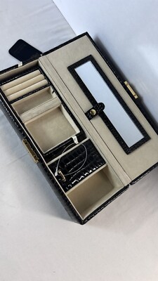 Alfred Design Jewelry Case NWT Brown Croc Design key Travel Retro 2 ...