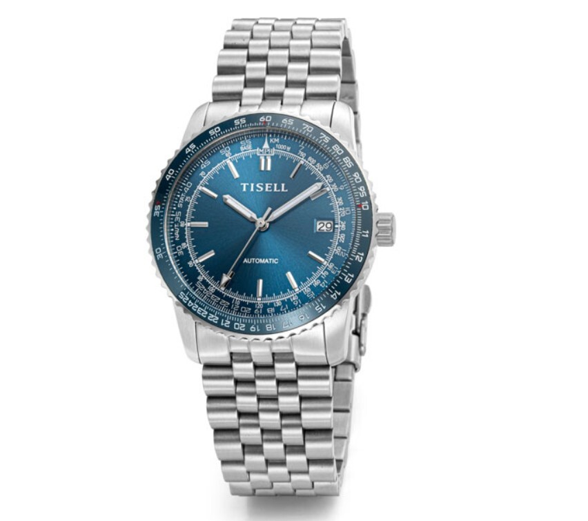 TISELL Pilot Watch (Blue) 40mm, NH35, Sapphire Crystal Glass, Super ...