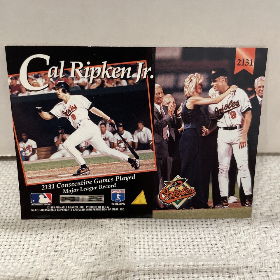 1996 Score Cal Ripken Jr Tribute Card #2131 Sept 6th 1995 Games Played ...