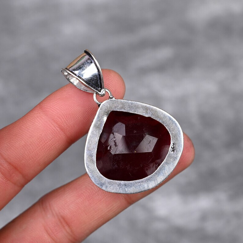 Wonderful Garnet Gemstone 925 Sterling Silver Handmade Pendant S-20 ...