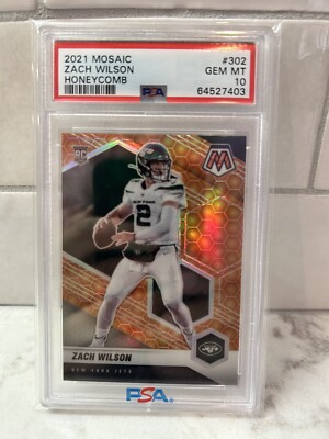 2021 Mosaic Zach Wilson Honeycomb SSP Gem Mint PSA 10 Card No. 302 | eBay