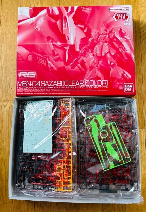 Gundam Base Limited RG SAZABI Clear Color 1/144 Figure BANDAI From ...