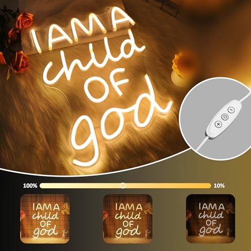 Divinely-Inspired Neon Sign - 'I Am a Child of God' Wall Art for ...