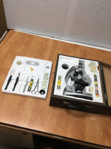 1970s Tasco 50x- 1200x Microscope Set w/ Wood Carry Case 952P parts or ...