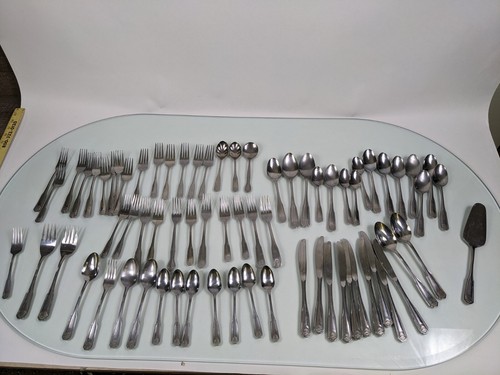 70 Pc SET FARBERWARE Classic SHELL Pattern 18/8 Stainless Flatware | eBay
