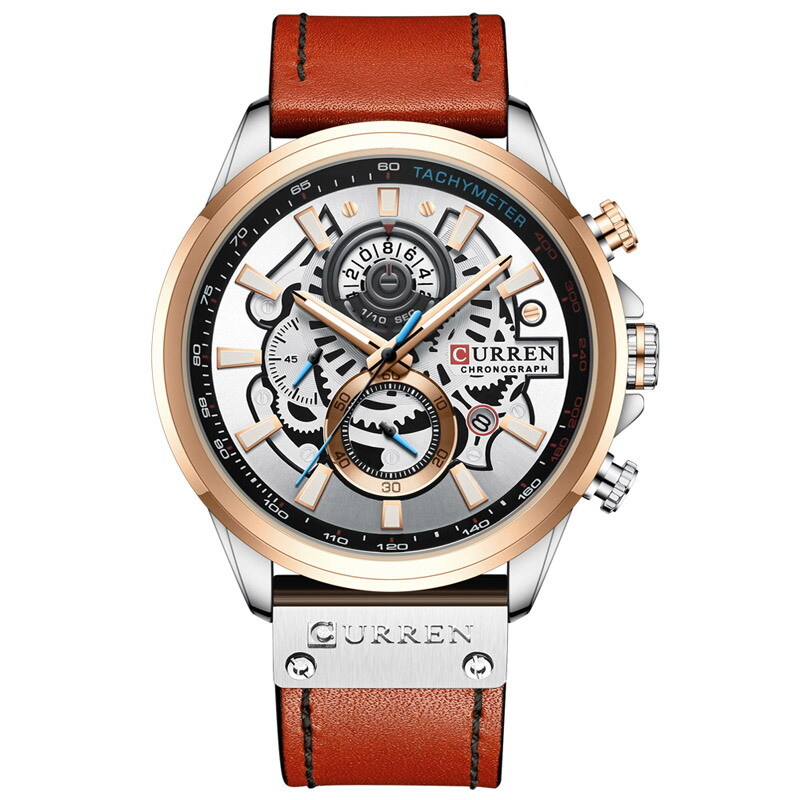 Male Wrist Analog Business Time Date Elegant Quartz Sub-dials Big Dial ...