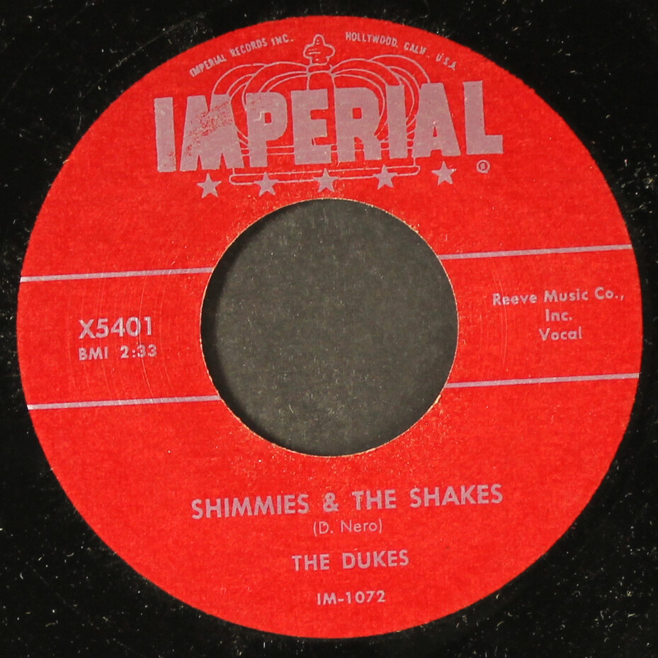 DUKES: teardrop eyes / shimmies & the shakes IMPERIAL 7" Single 45 RPM ...