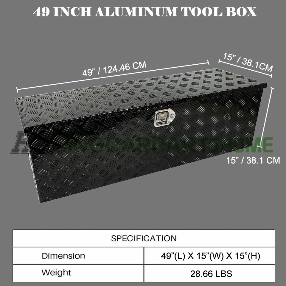 49"x15"x15" Heavy Duty Aluminum 5Bar Tread Tool Box Truck Storage ...