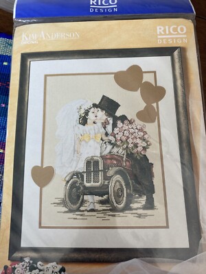 Rico Design Kim Anderson Counted Cross Stitch — Newlyweds Wedding Car ...