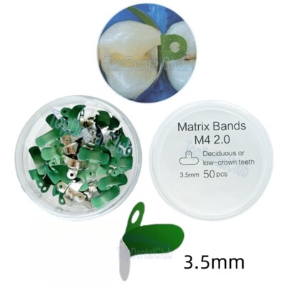 3.5mm Dental Matrix Bands Non-Stick PTFE Coat Sectional Contoured Metal ...