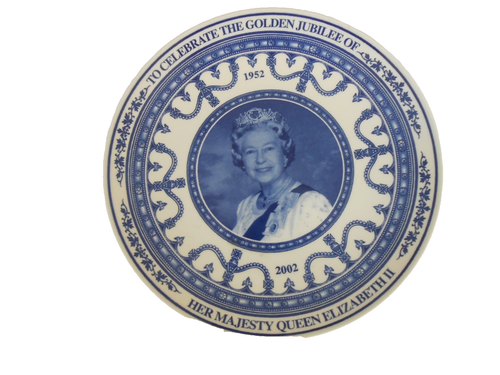Wedgwood Queen Elizabeth 11 Golden Jubilee Commemorative Plate With Box ...