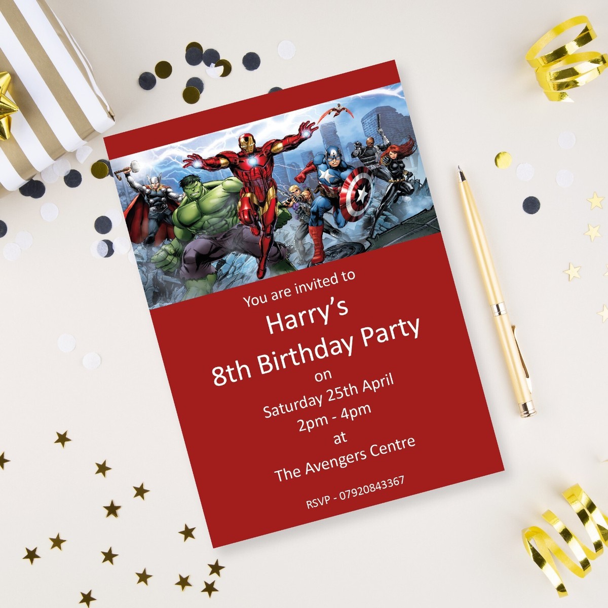 Marvel Themed Invitations