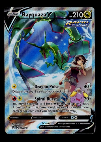 Rayquaza V (Alternate Full Art) Ultra Rare SWSH07: Evolving Skies 194/ ...