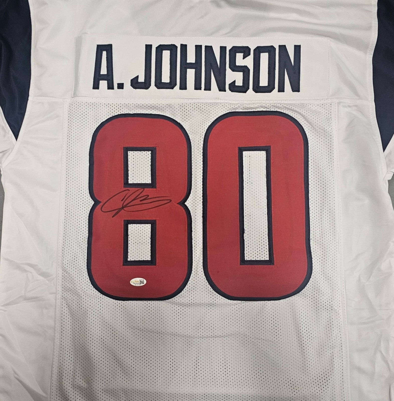 Andre Johnson Autographed WHITE Pro Style Jersey- JSA Witness Auth HOF ...