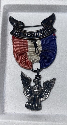 Boy Scouts Vintage Silver Eagle Scout Pin Ribbon “Be Prepared Medal” | eBay