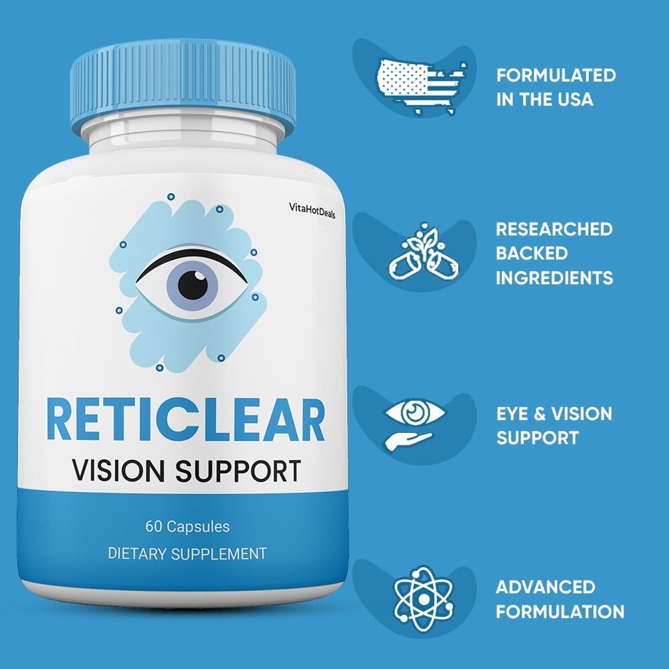 Reticlear Vision Capsules, for Vision, Clarity & Eye Health Support (2 ...