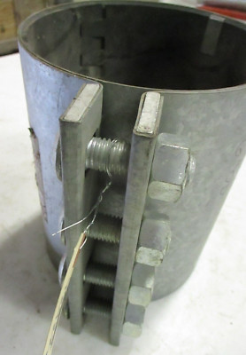 HP PRODUCTS Galvanized 4-Bolt Compression Coupling Fits 6" O.D. Tubing ...