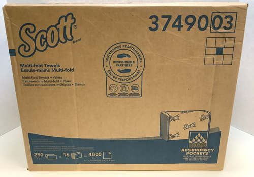 Scott 37490 Multi-fold Towels, Narrow Width 8.0" x 9.4", 4000 Towels ...