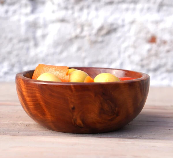 Thuya Wood Root Handcrafted Distinctive Grain Elegance Fruits Bowl - 4 ...
