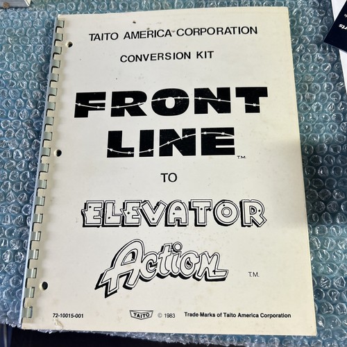 Original Front line to elevator action Taito Arcade video game manual ...