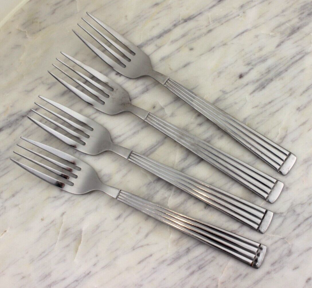 Oneida China Stainless - Ribbed Handle - Dinner Fork 7 3/4" Set of 4 | eBay