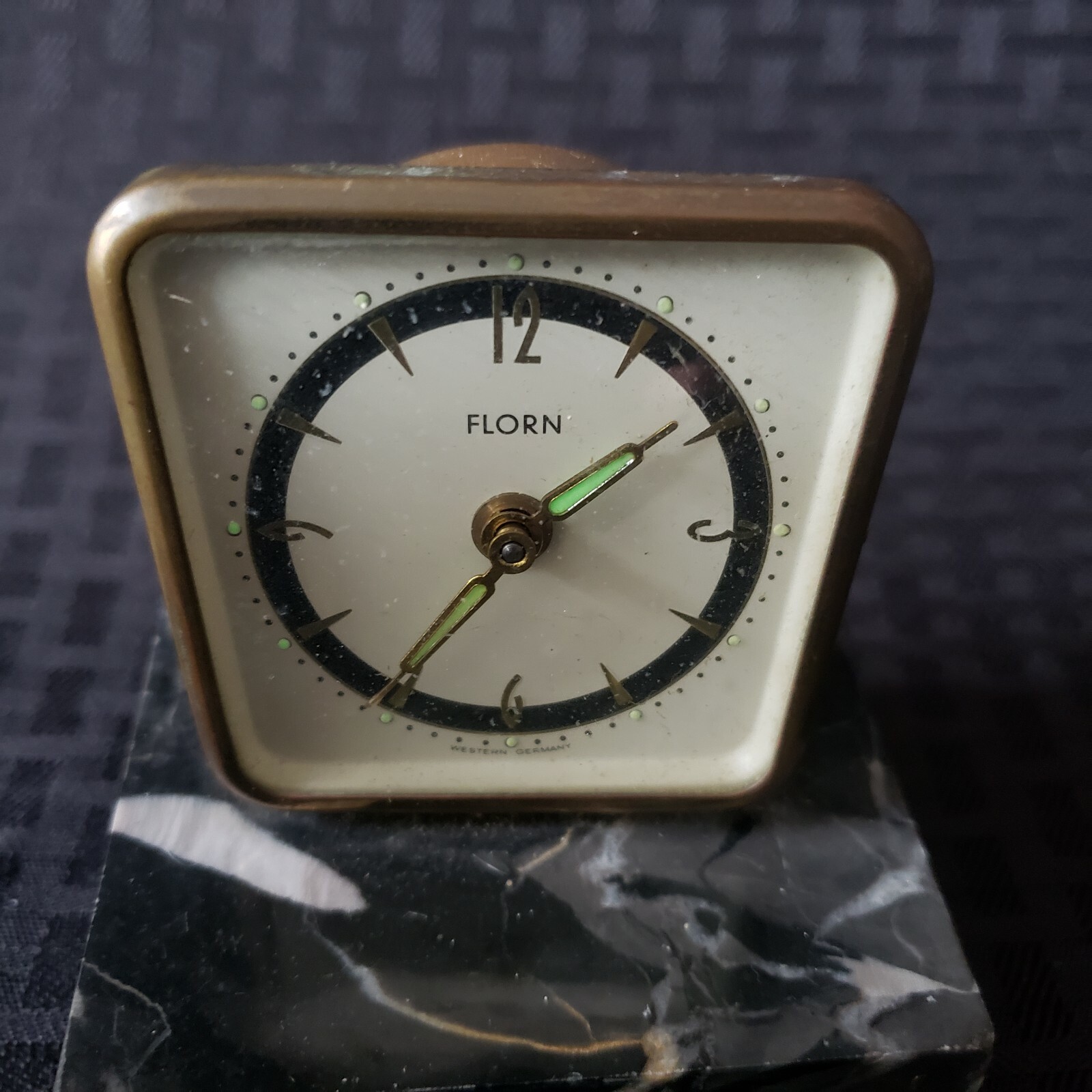 Vintage Florn West Germany Alarm Clock On Marble Base | eBay