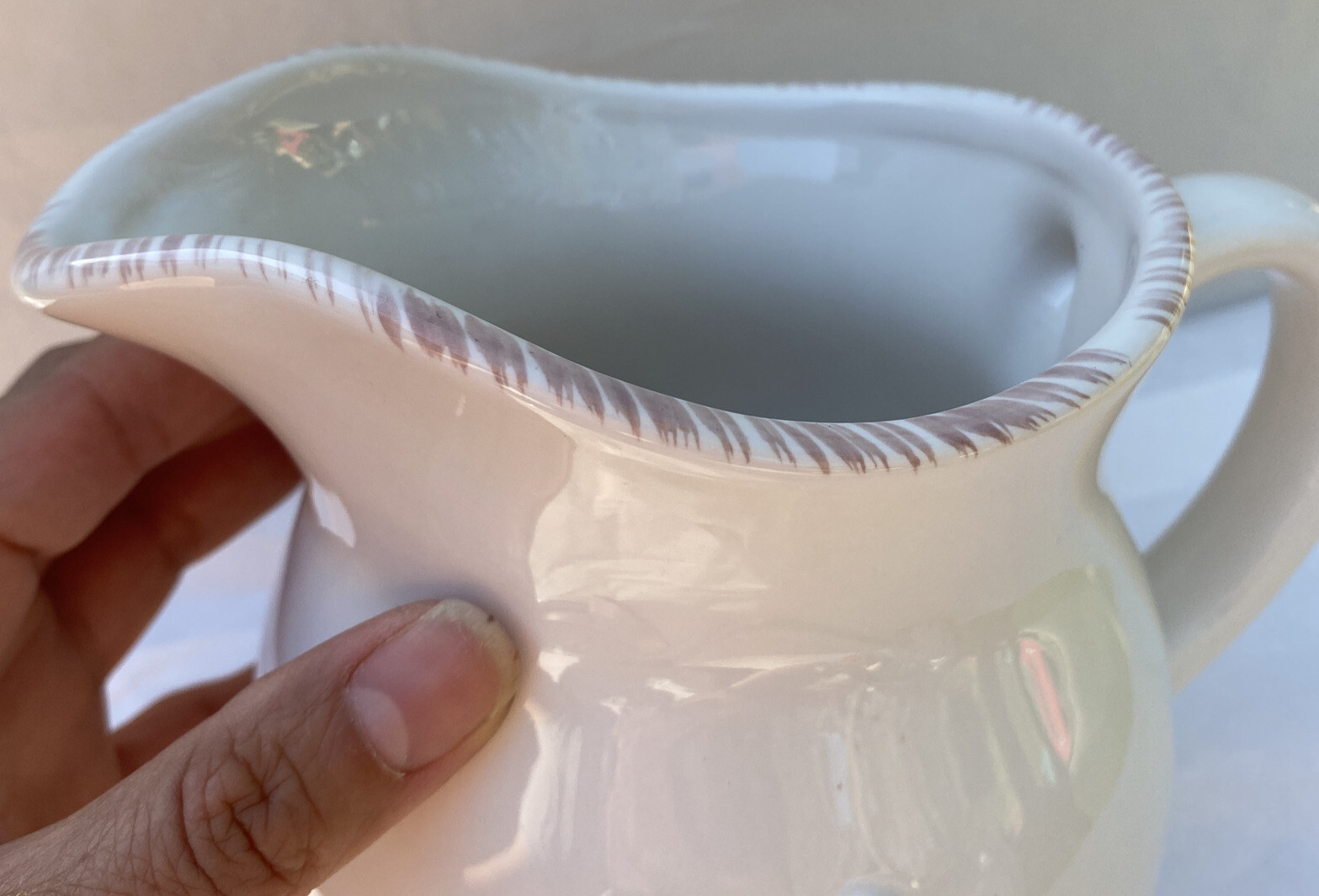 6.5" Teleflora Gifts Fleur De Lis Pitcher Creamy White/ Reddish-Tan | eBay