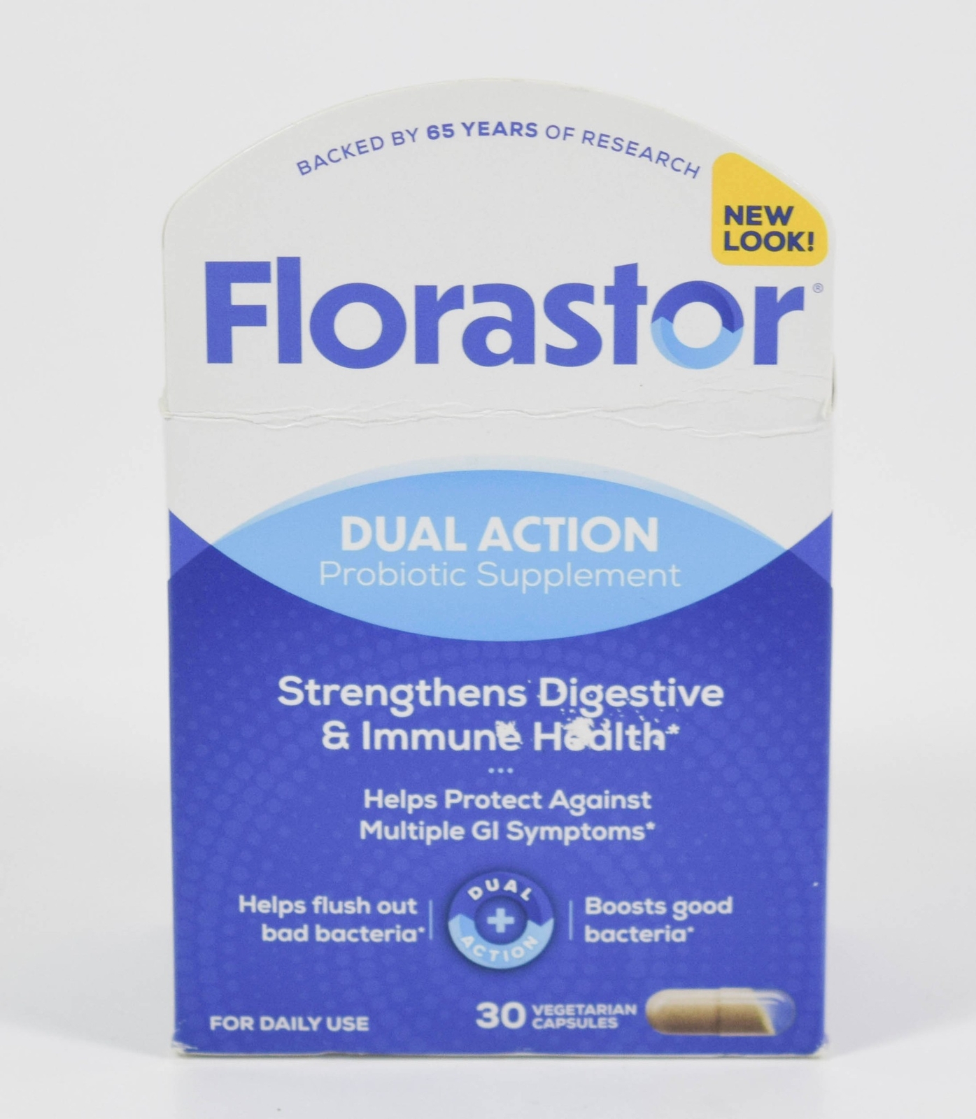 Florastor DUAL ACTION Daily Probiotic 30 Vegetarian Capsules 10/2026 ...
