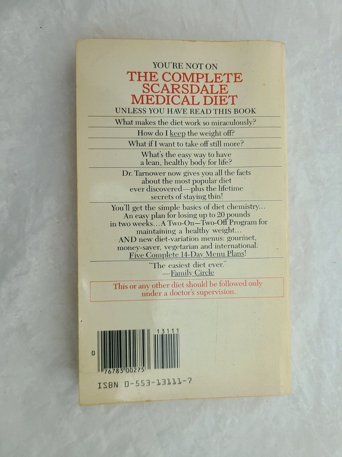 The Complete Scarsdale Medical Diet by Herman Tarnower. Paperback 1980 ...