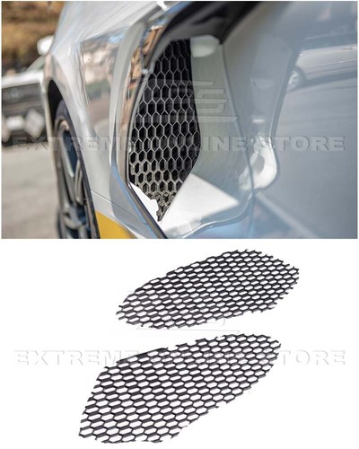 For 20-Up Corvette C8 ABS Plastic - Black Side Intake Mesh Grille ...