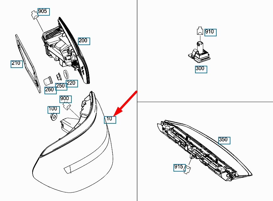 MERCEDES-BENZ GLE Coupe C292 Rear Right Taillight A2929064800 New ...