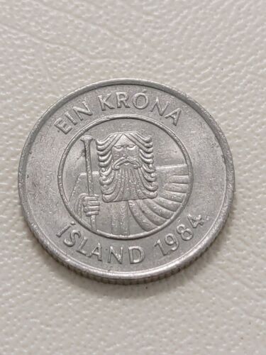 Iceland 1 Krona Coin 1984 Island Ein Krone 1 Kr European Kayihan coins ...