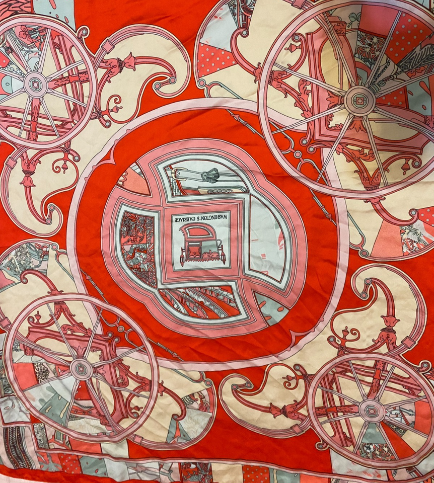Hermes Washington’s Carriage Large Scarf 100% Pure Silk Cashmere ...