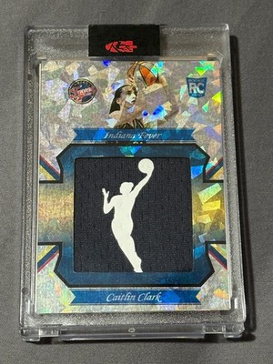 Caitlin Clark Red Logo Woman WNBA Patch Jersey Card Cracked Ice Rookie ...
