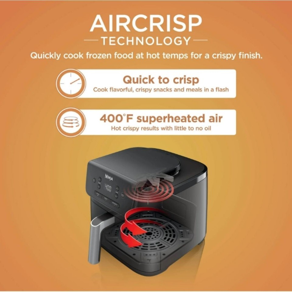 Ninja Air Fryer Pro 3 in 1 5 QT capacity, Air Crisp technology, 120 ...
