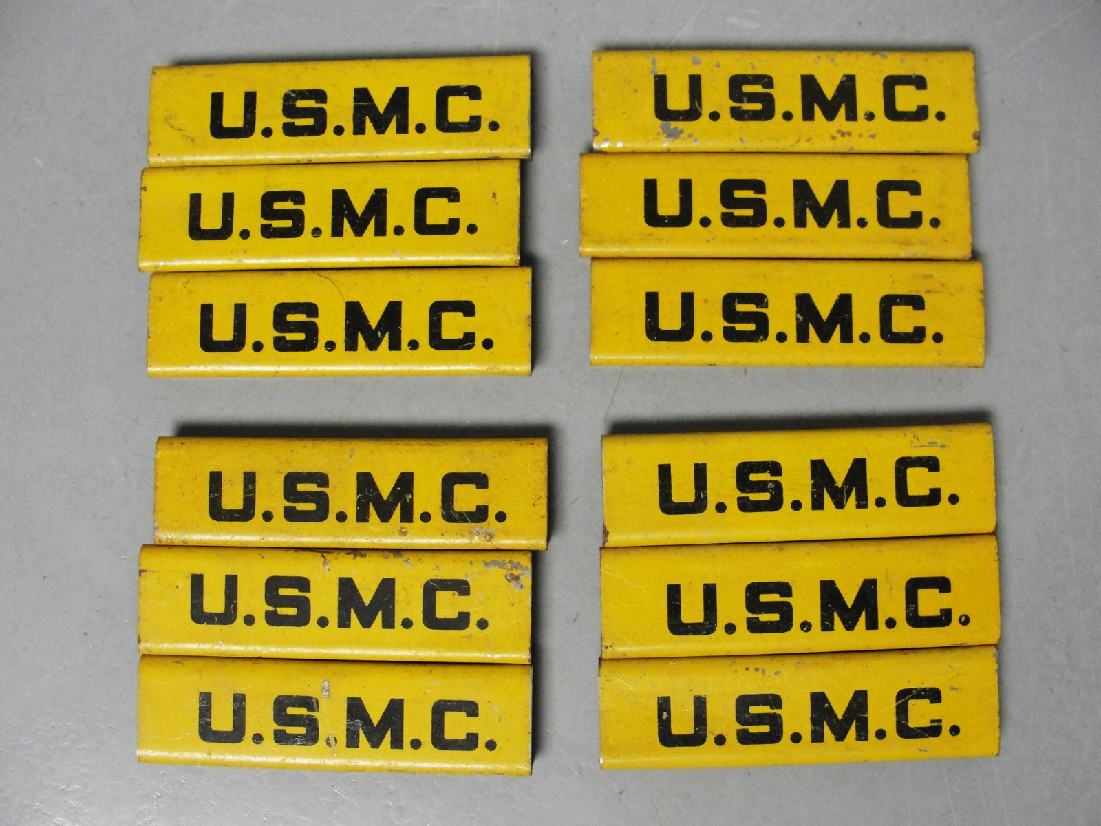 WW2 USMC MARINE CORP METAL INSIGNIA LABEL BANDING TAG CRIMP CLAMP ...