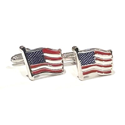 USA Flag Cufflinks For Men Birthday Wedding Gift Cufflink In Box | eBay