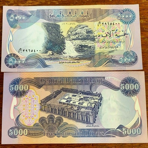 5000 IRAQI DINARS Note, Central Bank of Iraq 5,000 Dinar IQD Currency ...
