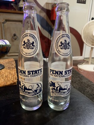 2-1982 Penn State NCAA National Champs Joe Paterno 10 Oz Coca-Cola ...