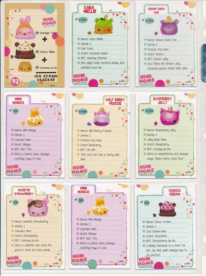 Num Noms Smell So Delicious Collector card Mixed Chase insert Lot of (9 ...