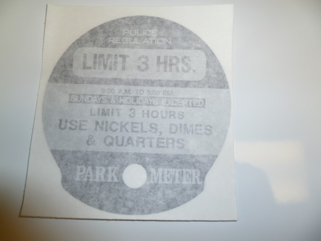 PARK O METER PARKING METER DECAL 3 H.R. NICKEL DIME QUARTERS | eBay