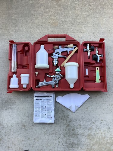 Husky Spray Gun Kit Gravity feed With Case | eBay