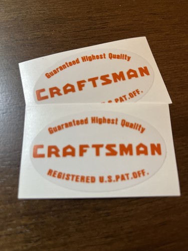 Craftsman Tools vintage 40's WWII era decal 2-1/8" long tool box Clear ...