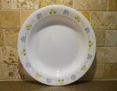 ️ 1 CORELLE Corning FORGET ME NOT 15-oz Flat Rim SOUP BOWL Purple ...